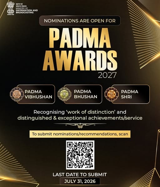 Nominations for Padma Awards 2027 open till July 31 | Akashvani News